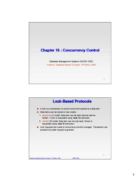 chapter 16 concurrency control pdf database transaction concurrency computer science