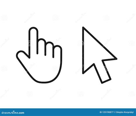 Computer Mouse Click Cursor Gray Arrow Icons Set And Loading Icons