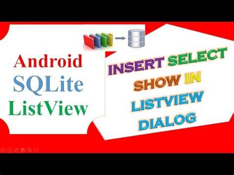 Android SQLite ListView Insert Select Display In Dialog ListView