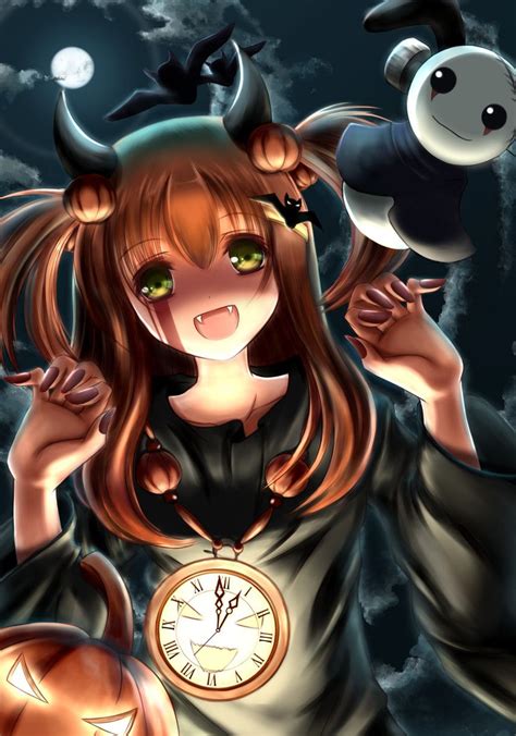 Happy Halloween~~★ Anime Art Halloween Costume Devil Girl Demon Girl Horns