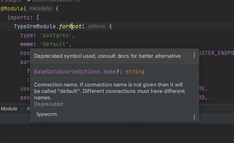 Nodejs Connection Name Is Deprecated In Typeorm For Multiple Database Connections Stack