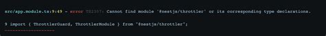 cannot find module nestjs throttler or its corresponding type declarations · issue 620