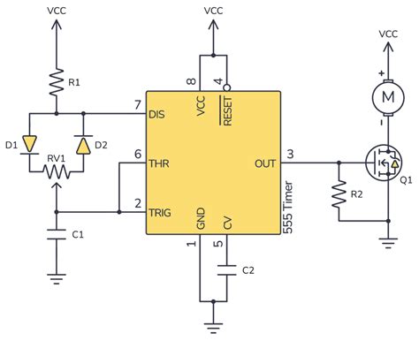 A Simple 555 PWM Circuit With Motor Example