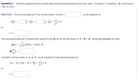 solved example 7 find the equations of the normal plane and