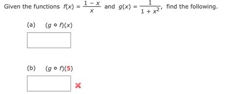 solved 1 x given the functions f x and g x 1 1