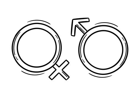 Hand Drawn Illustration Of Male And Female Gender Symbols 2 7963437 Vector Art At Vecteezy