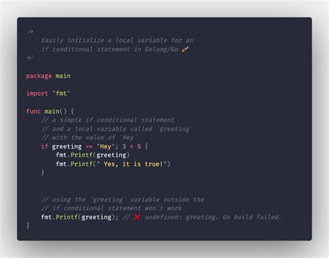 how to easily initialize a local variable for an if conditional statement in golang or go