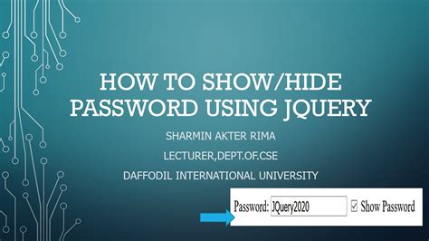 how to show or hide password using jquery youtube