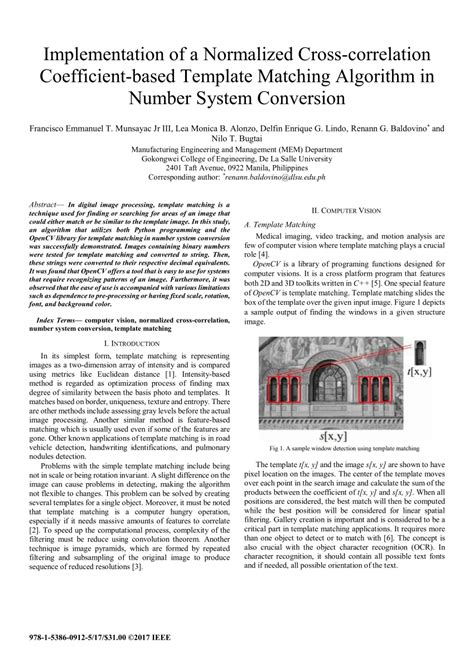normalized cross correlation template matching palsper