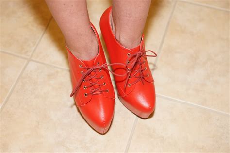 Red High Heel Stiletto Oxford Booties Hidden Platform Sz 10 Sexy