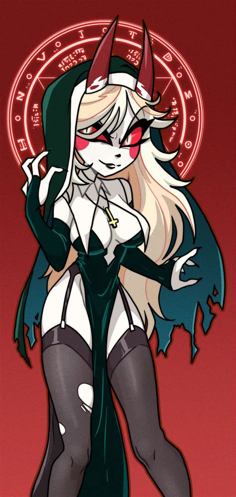 Rule 34 Blonde Hair Blush Breasts Centinel303 Charlie Morningstar Hazbin Hotel Cleavage Collar