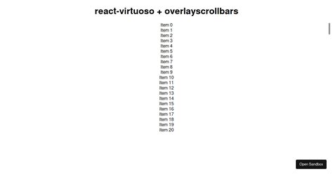 React Virtuoso Custom Scrollbar Forked Codesandbox