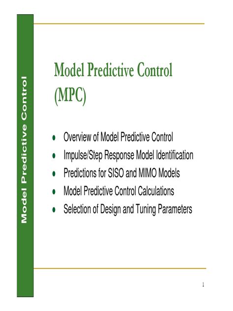 model predictive control pdf algorithms mathematical concepts
