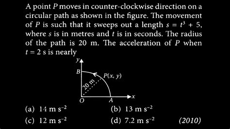 a point p moves in counter clockwise direction on a circular path as shown km dts 42 q1 youtube