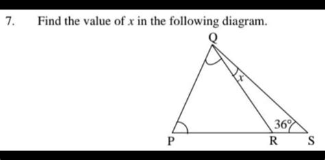 find the value of x in the following diagram