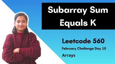 subarray sum equals k leetcode 560 array prefix sum youtube