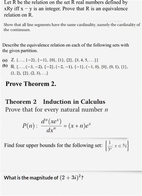 solved let r be the relation on the set of real numbers defined by xry if and only if x y is