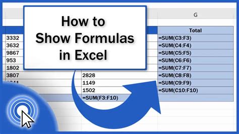 how to show formulas in excel