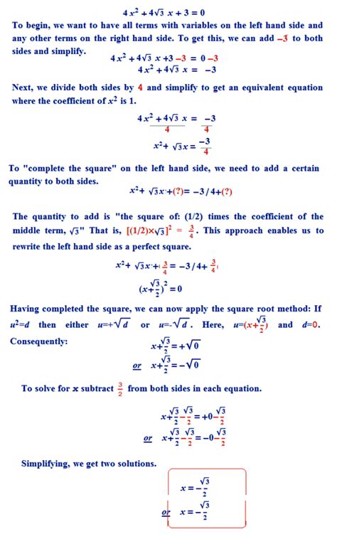 1 find the roots of the following quadratic equations if they exist by the method of