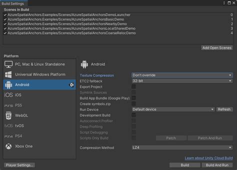 quickstart create a unity android app azure spatial anchors microsoft learn