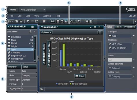 overview of sas visual analytics explorer interface sas r visual analytics 5 2 user s guide