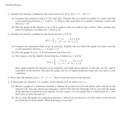 solved calculus project 1 consider the function f defined