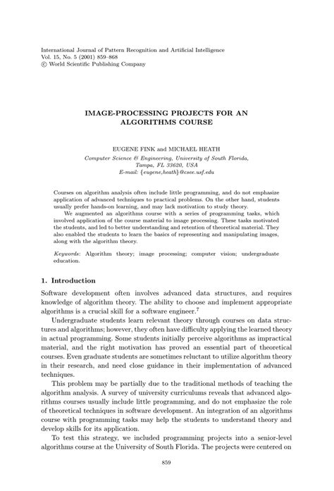 pdf image processing projects for an algorithms course