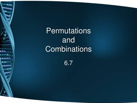 Ppt Permutations And Combinations Powerpoint Presentation Free