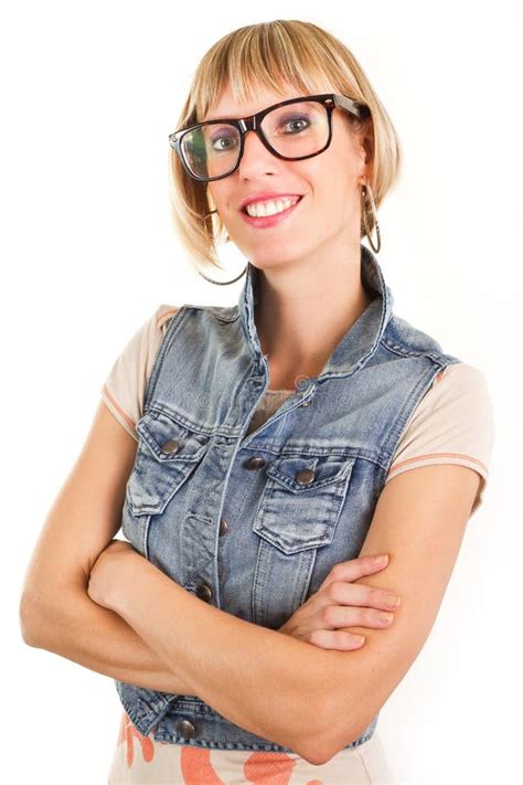 Young Woman With Nerdy Glasses Stock Image Image Of Model Lifestyle 26593743