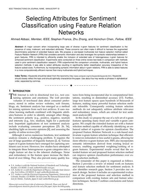 pdf selecting attributes for sentiment classification using feature relation networks