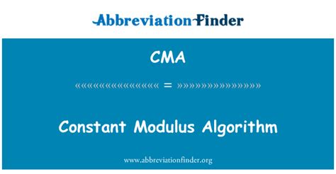 cma 定义 恒模算法 constant modulus algorithm
