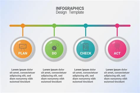 Infographics Of Pdca Management Method Diagram Vector Business