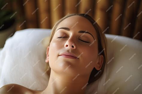 Premium Ai Image Generative Ai Young Woman Enjoying A Massage At Spa