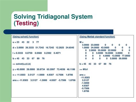 ppt solving tridiagonal system by lu decomposition and backward substitution powerpoint
