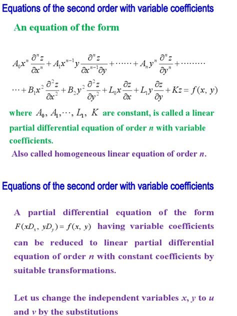 higher order with variable coefficient pdf ordinary differential equation equations