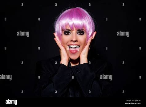 Surprised Young Woman Funny Female Shocked Face Expression Unbelievable Portrait Of Excited