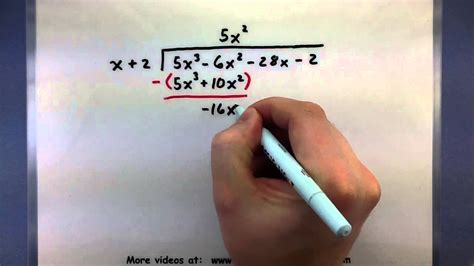 pre calculus how to divide polynomials using long division youtube