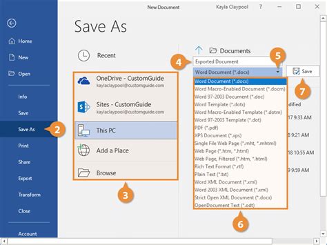 how to save a word document as a pdf customguide