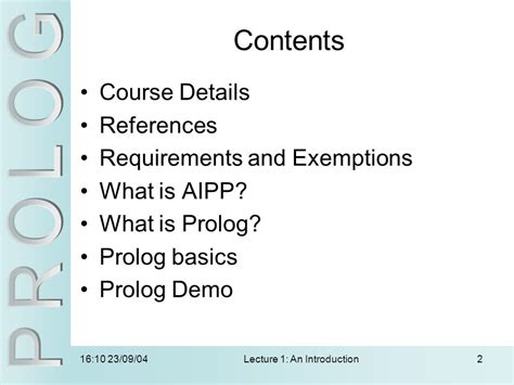 artificial intelligence programming in prolog lecture 1 an introduction 23 09 ppt download