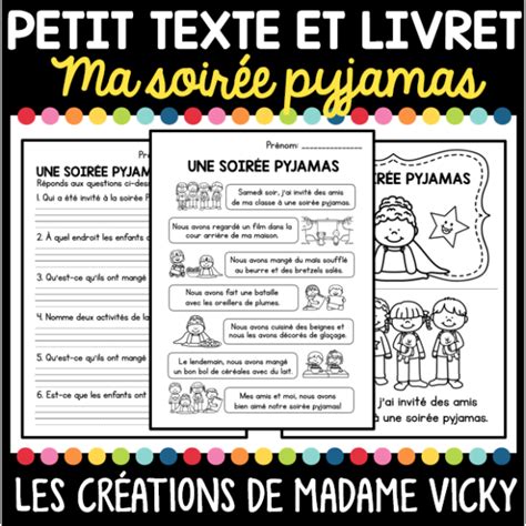Petit texte et livret Une soirée pyjamas