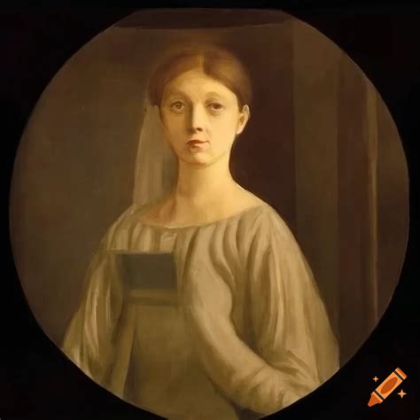 Full Body View Of Pouty Pre Raphaelite Young Ladies With Long Hair In The Style Of Cuno Amiet