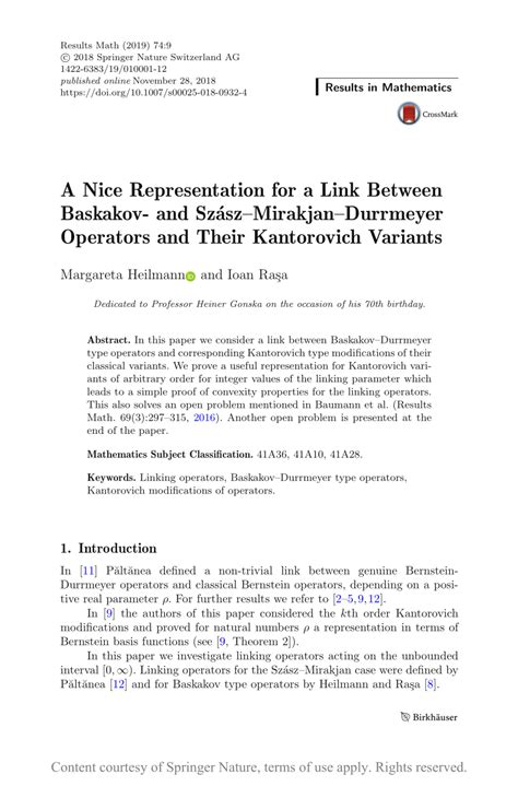 a nice representation for a link between baskakov and szász mirakjan durrmeyer operators and