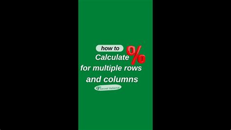4 how to calculate percentages for multiple rows and columns in excel youtube
