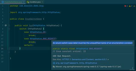 an enum switch case label must be the unqualified name of an enumeration constant csdn博客