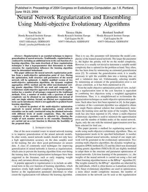pdf neural network regularization and ensembling using multi objective evolutionary algorithms
