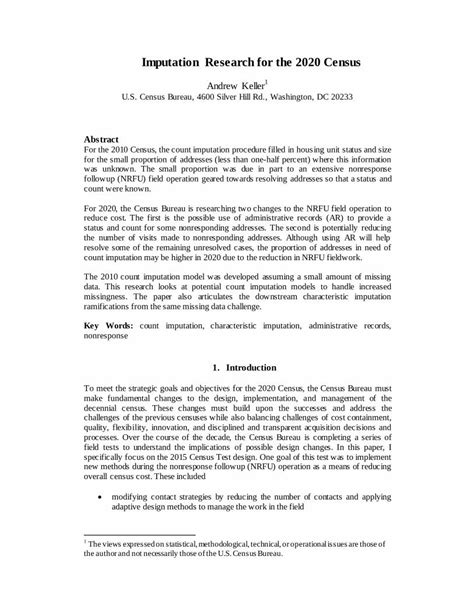 pdf imputation research for the 2020 census dokumen tips