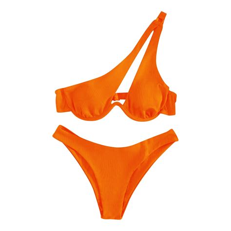 Wedfrse Bikini Sets For Womentwo Piece Swimsuitsexy Underwire One Shoulder Bikini High Cut