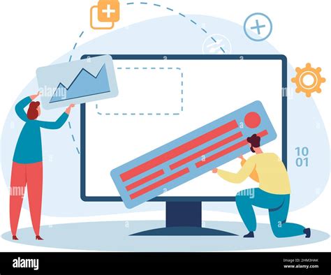programmers at work people working on website development man and woman designing interface on