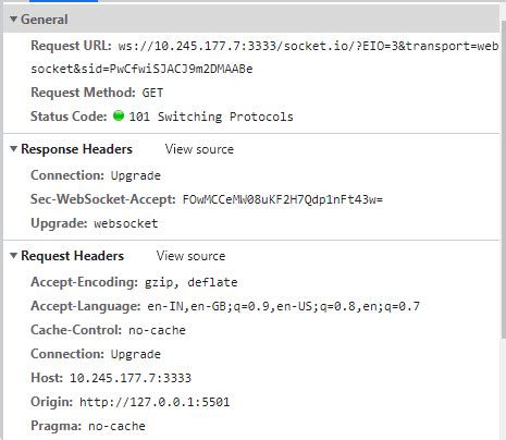 Websocket Issue Regarding Web Socket In Socket Io Back End Placed In