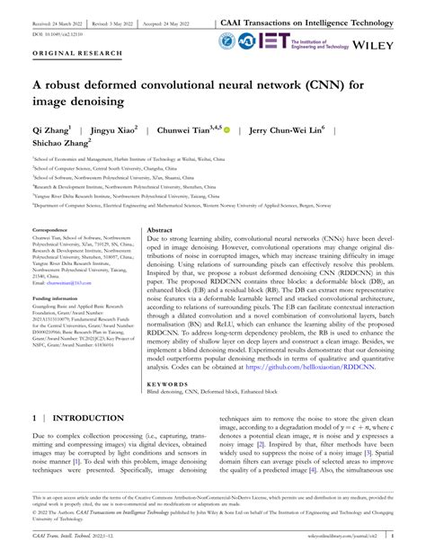 pdf a robust deformed convolutional neural network cnn for image denoising